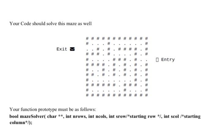 Solved Question 12 Maze Traversal The grid of hashes ( # ) | Chegg.com