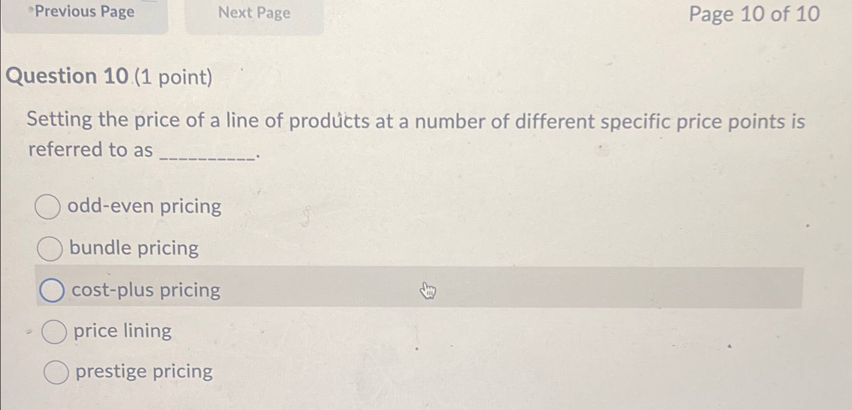 Solved Previous PageNext PagePage 10 of 10Question 10 (1 | Chegg.com Solved Previous PageNext PagePage 10 of 10Question 10 (1 | Chegg.com
