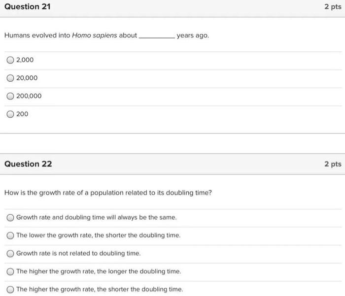 Solved Humans evolved into Homo sapiens about years ago. | Chegg.com