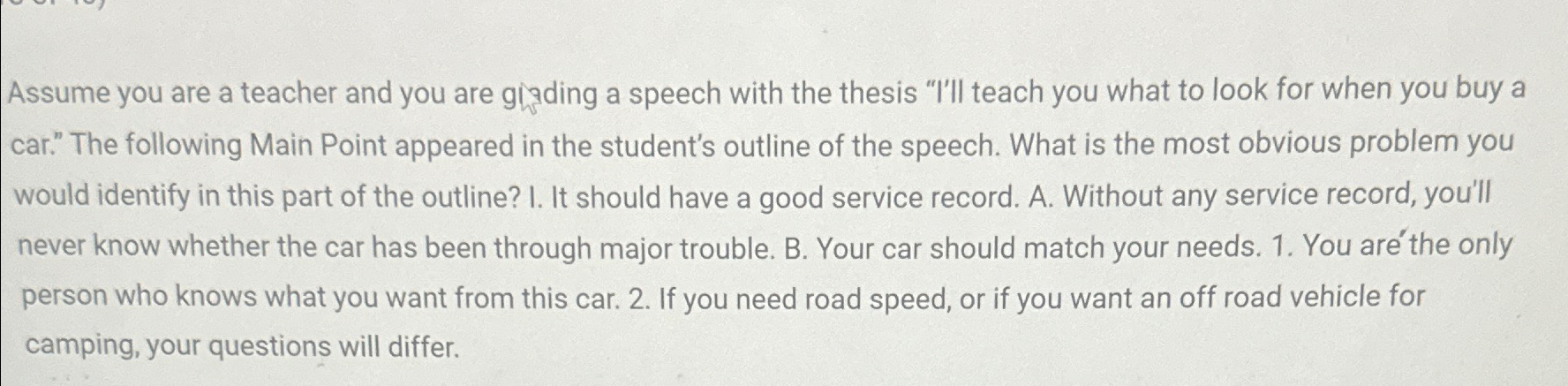 Solved Assume you are a teacher and you are gi iading a | Chegg.com