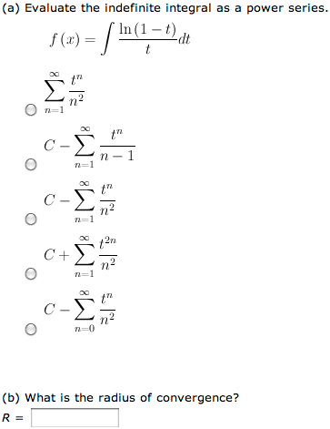 Solved Evaluate the indefinite integral as a power series. | Chegg.com