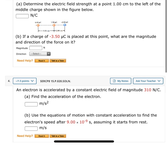 Solved (a) Determine the electric field strength at a point | Chegg.com