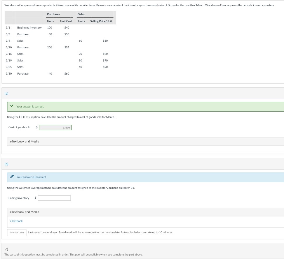 Solved Wooderson Company sells many products. Gizmo is one | Chegg.com