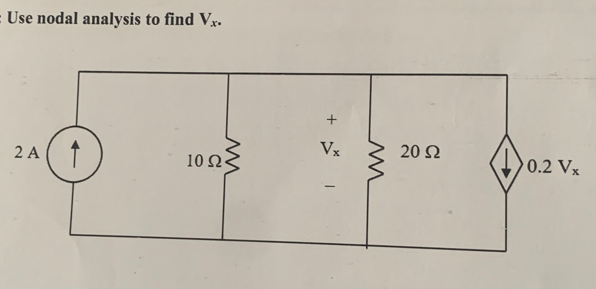 Solved Use nodal analysis to find Vx. | Chegg.com