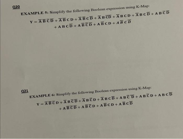 Solved Q20 Example 5 Simplify The Following Boolean 