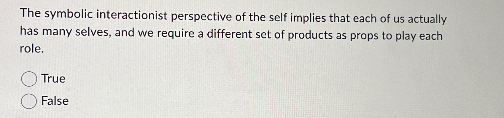 Solved The symbolic interactionist perspective of the self | Chegg.com