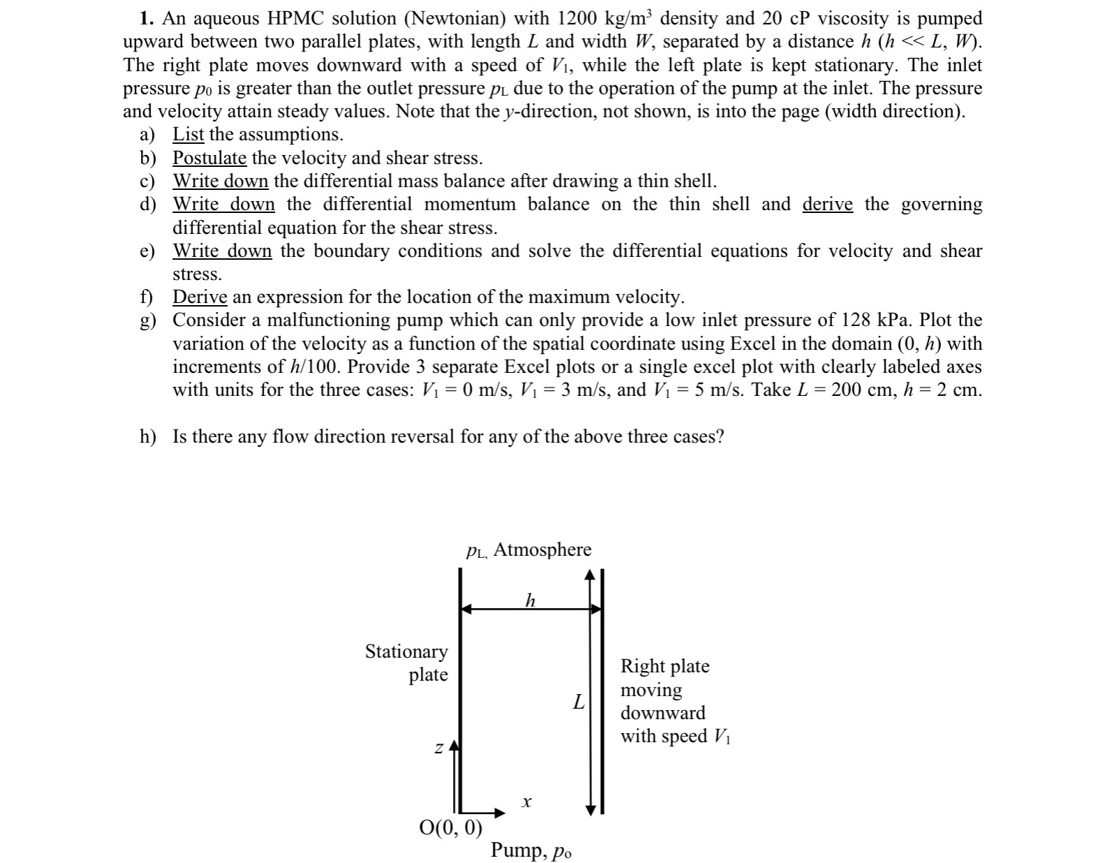 Solved An aqueous HPMC solution (Newtonian) ﻿with 1200kgm3 | Chegg.com
