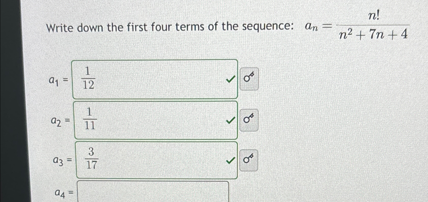 Solved Write down the first four terms of the sequence: | Chegg.com
