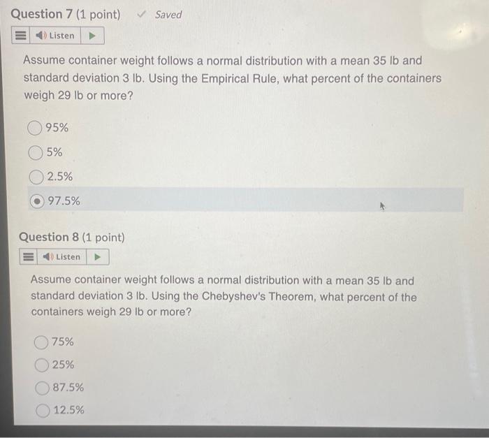 Solved Assume container weight follows a normal distribution | Chegg.com