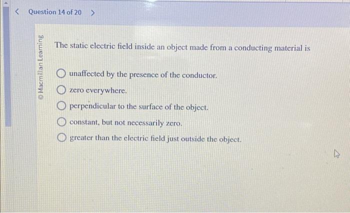 Solved Learning The Static Electric Field Inside An Object