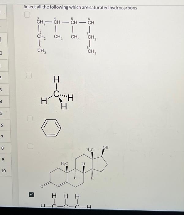 Solved Select all the following which are saturated | Chegg.com