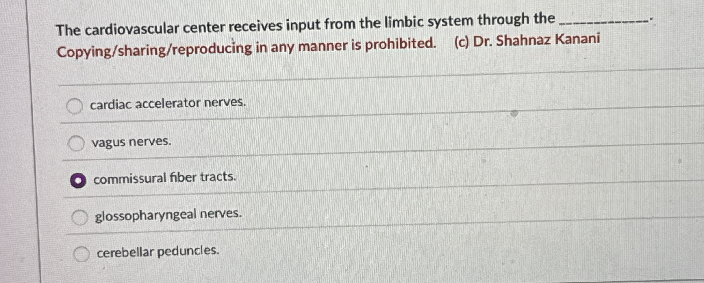 The cardiovascular center receives input from the | Chegg.com