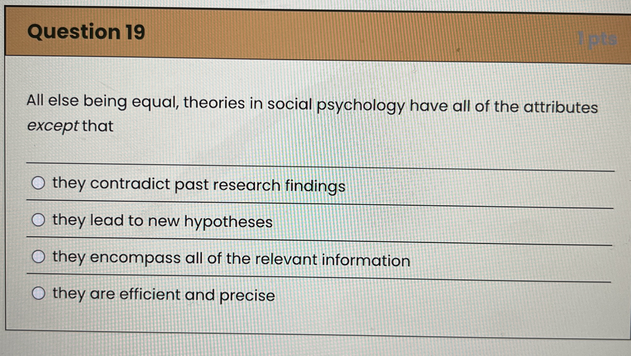Solved All else being equal, theories in social psychology | Chegg.com
