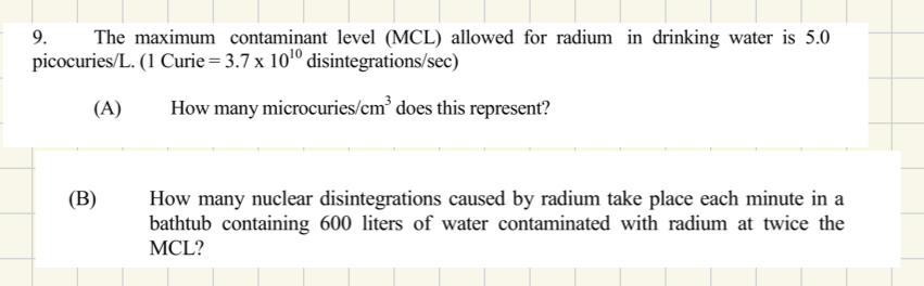 Solved The maximum contaminant level (MCL) ﻿allowed for | Chegg.com