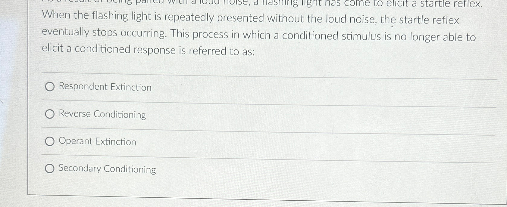 Solved When the flashing light is repeatedly presented | Chegg.com