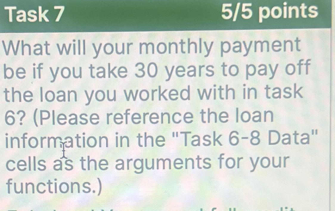 Solved Task 755 ﻿pointsWhat will your monthly payment be if | Chegg.com