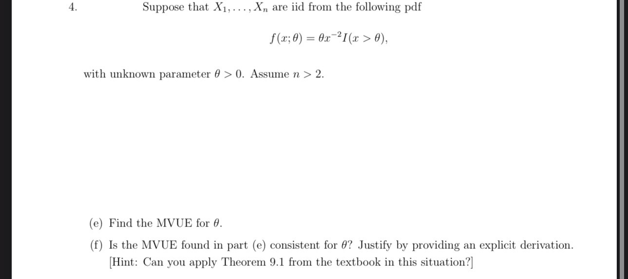 Solved ASSUME SAMPLE SIZE n>2 ***!!!!! ﻿Suppose that | Chegg.com