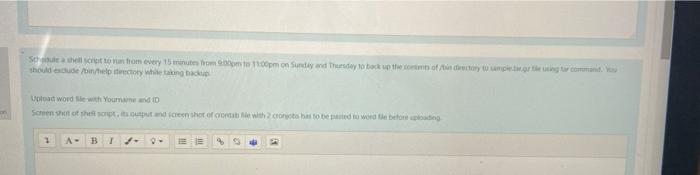 Schedule a shell script to run from every 15 minutes | Chegg.com