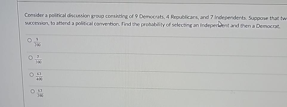 Solved Consider a political discussion group consisting of 9 | Chegg.com