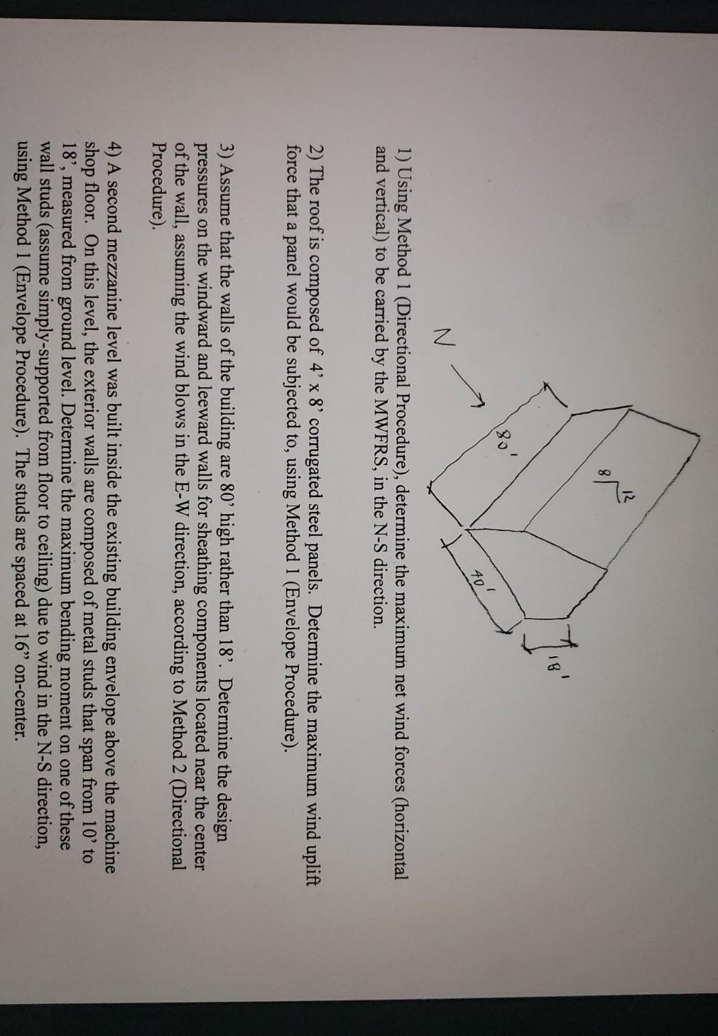 Solved 40' 1) Using Method 1 (Directional Procedure), | Chegg.com