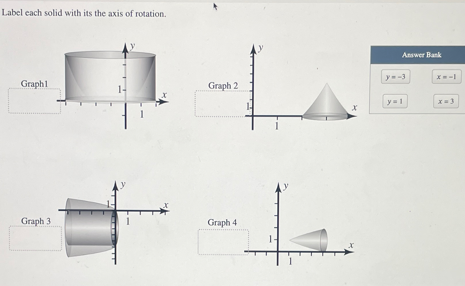 Label each solid with its the axis of rotation.Answer | Chegg.com