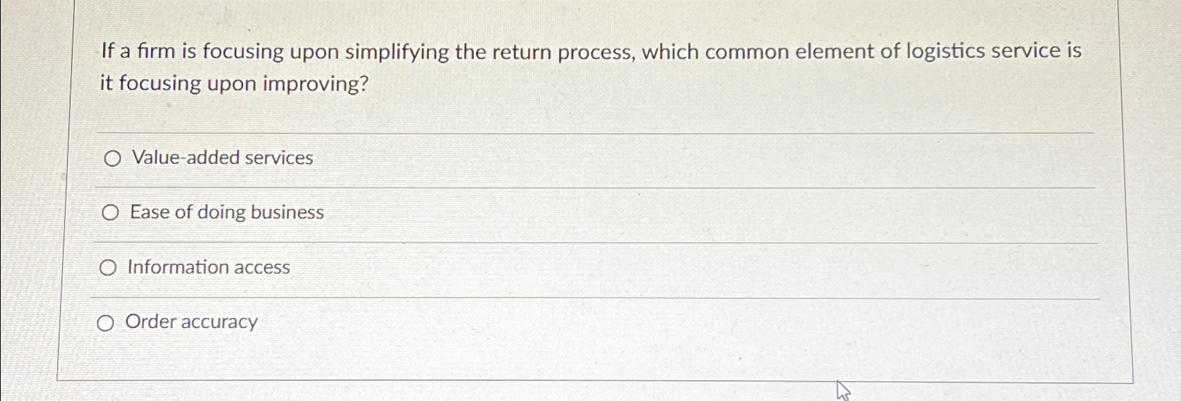 Solved If a firm is focusing upon simplifying the return | Chegg.com