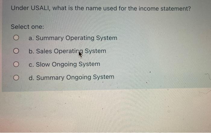 Solved Under USALI, what is the name used for the income | Chegg.com