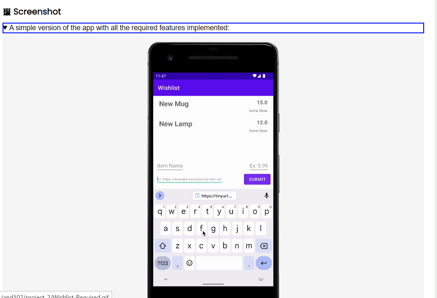 Solved Project 2: Wishlist (Android Studio In KOTLIN | Chegg.com