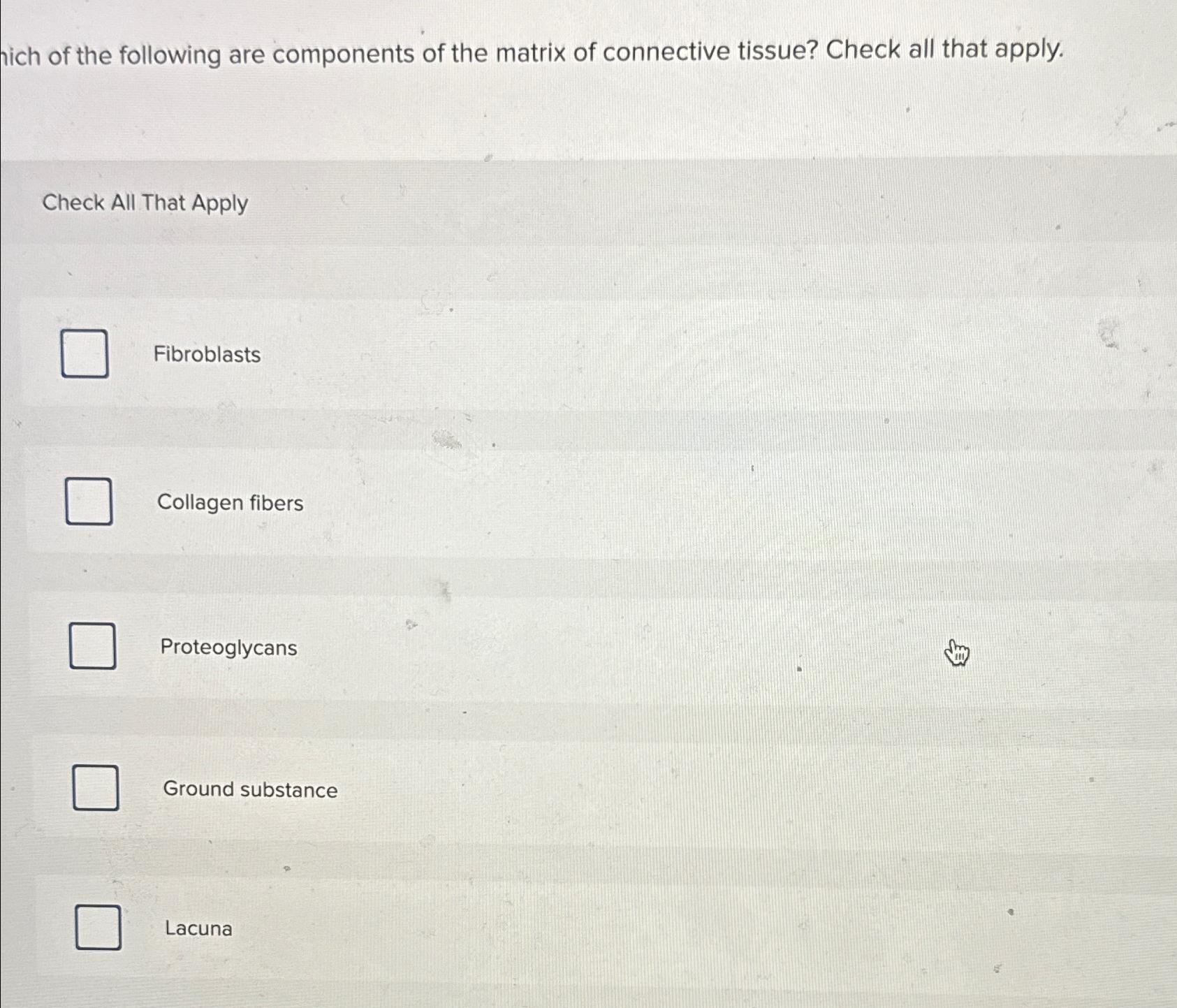 Solved hich of the following are components of the matrix of | Chegg.com