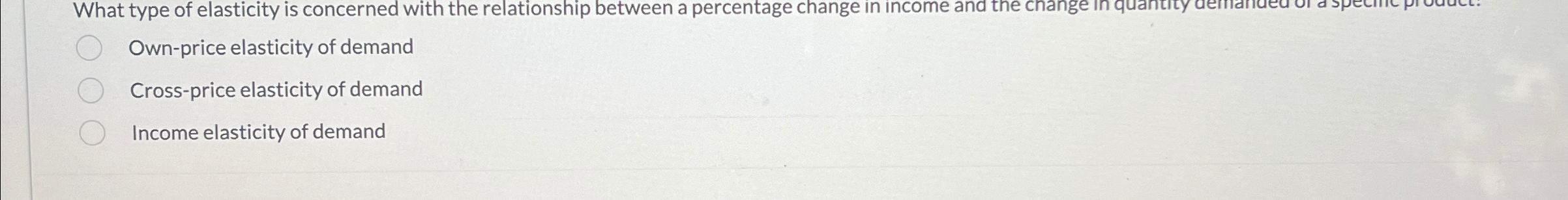 Solved Own-price elasticity of demandCross-price elasticity | Chegg.com