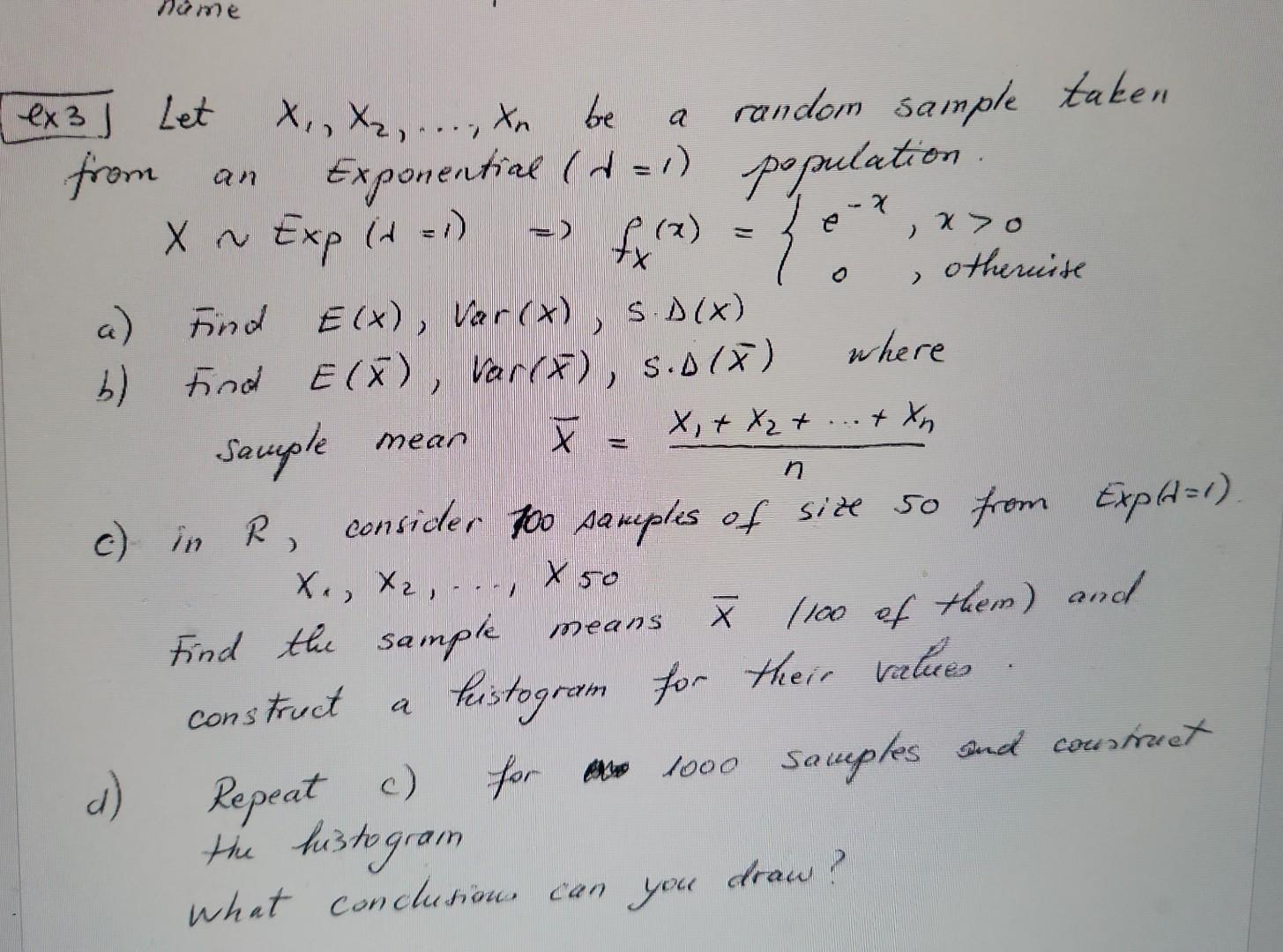Solved x3] Let x1,x2,…,xn be a random sample taken from an | Chegg.com