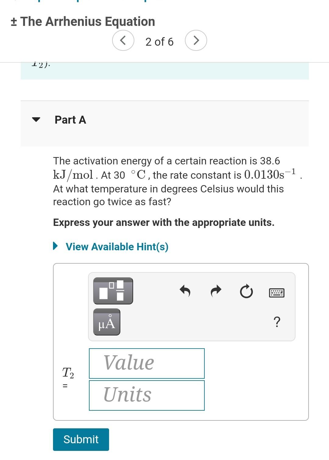 Solved + The Arrhenius Equation A Review | | Chegg.com