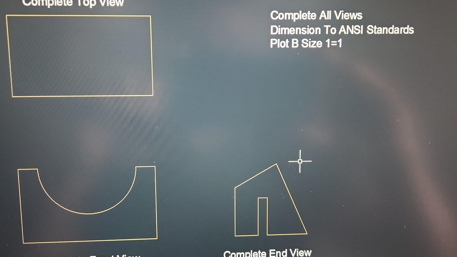 Complete All Views Dimension To ANSI Standards Plot B | Chegg.com