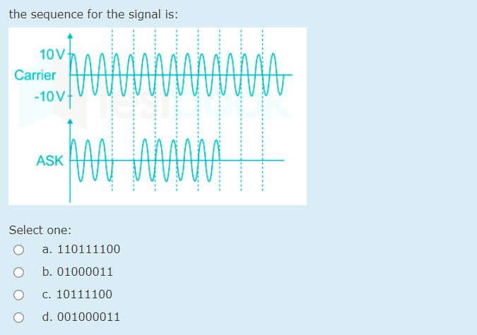 the sequence for the signal is:Select | Chegg.com