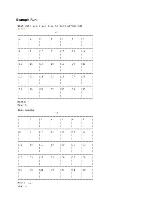 Solved CS 140 Calendar Assignment Part 1 Key topics: | Chegg.com