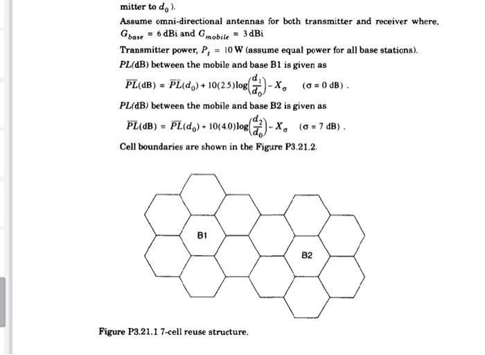 21 Consider 7-cell frequency reuse. Cell B1 is the | Chegg.com