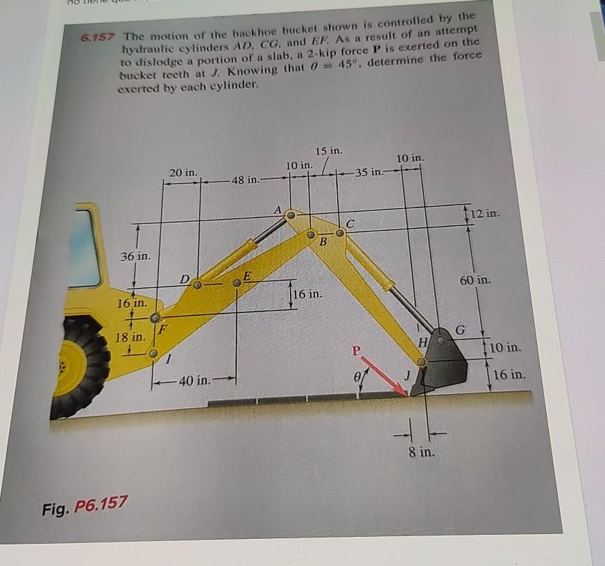 Solved 6.157 The motion of the backhoe bucket shown is | Chegg.com