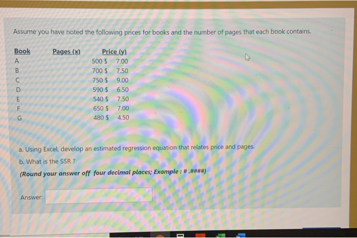 Solved Assume you have noted the following prices for books | Chegg.com