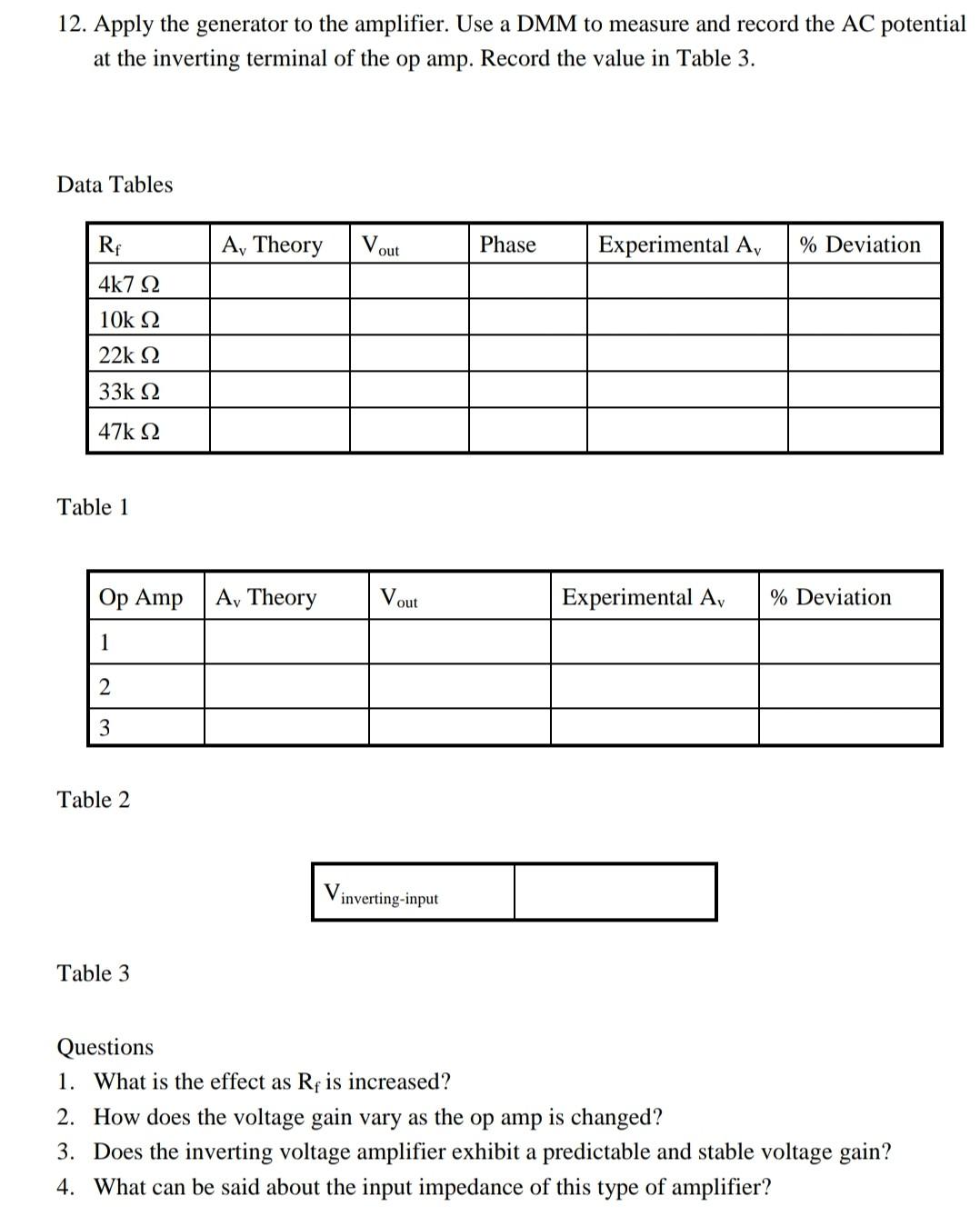 Solved The Inverting Voltage Amplifier 2.1 Objective: In | Chegg.com