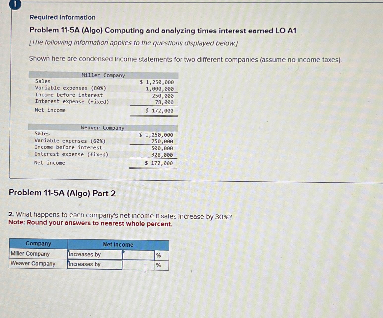 Solved !Requlred InformationProblem 11-5A (Algo) ﻿Computing | Chegg.com