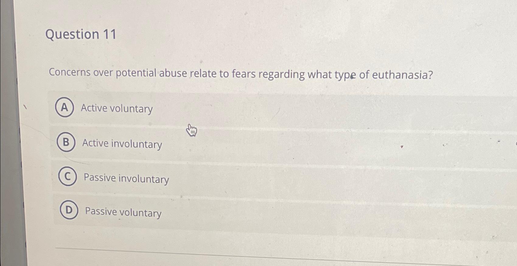 Solved Question 11Concerns over potential abuse relate to | Chegg.com