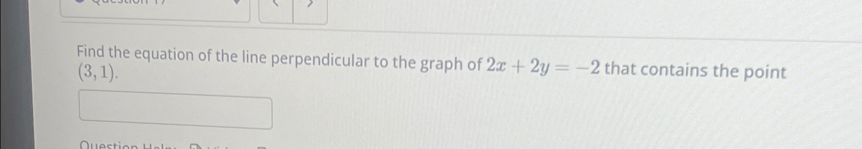 Solved Find the equation of the line perpendicular to the | Chegg.com