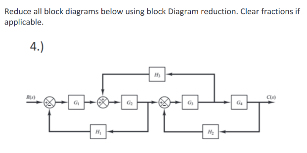 Solved Reduce all block diagrams below using block Diagram | Chegg.com