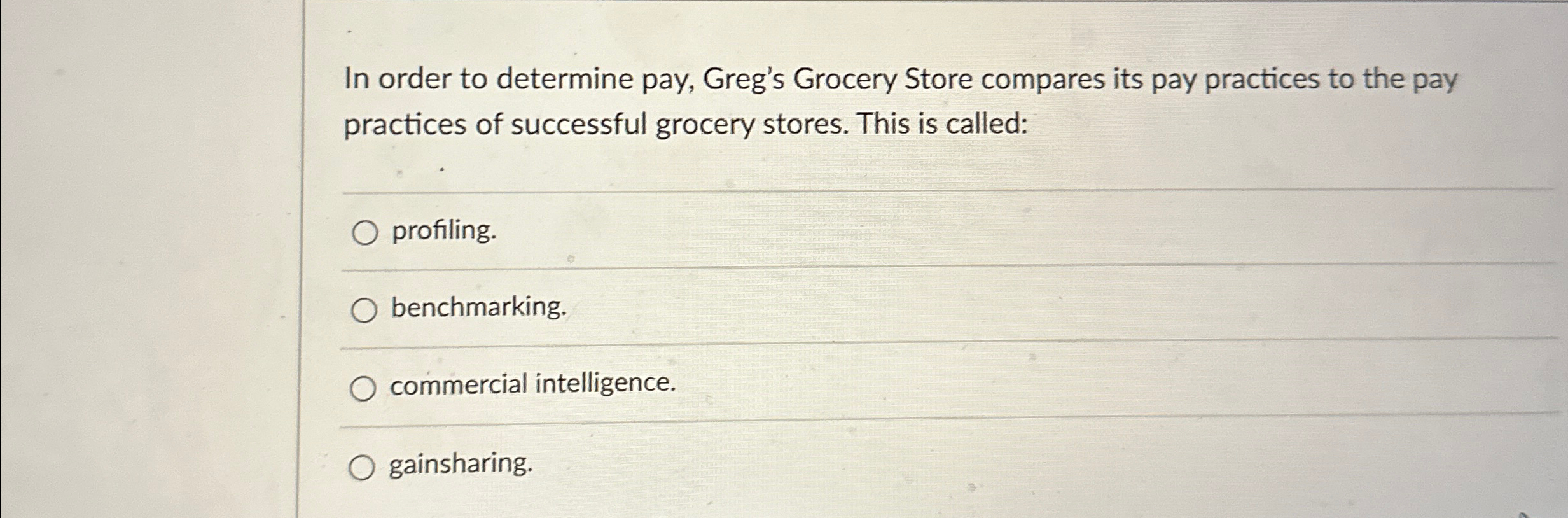 Solved In order to determine pay, Greg's Grocery Store | Chegg.com