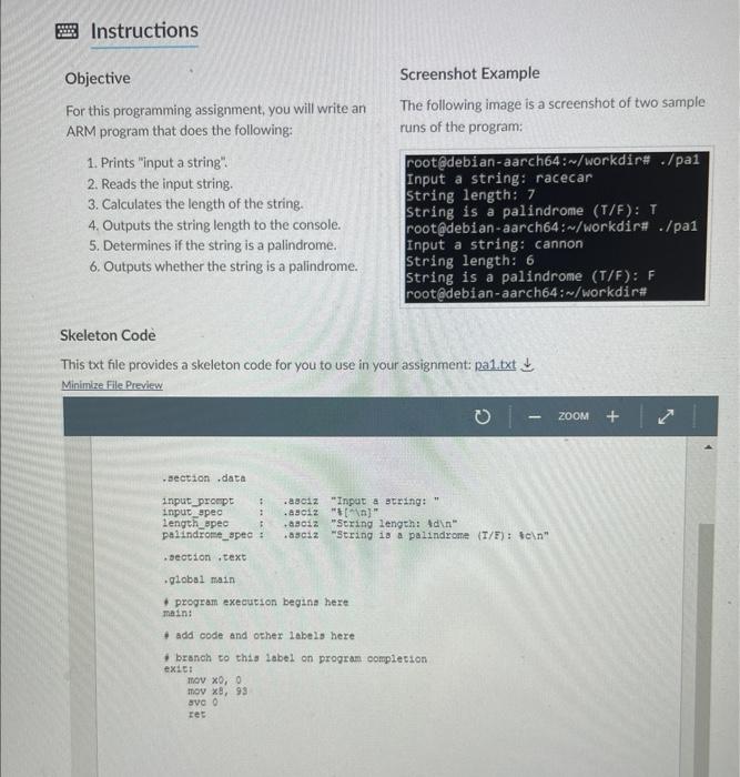 Solved Objective Screenshot Example For this programming | Chegg.com