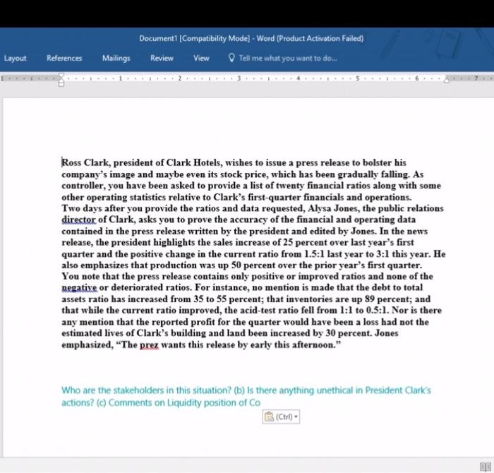 Solved Document1 Compatibility Mode] - Word (Product | Chegg.com