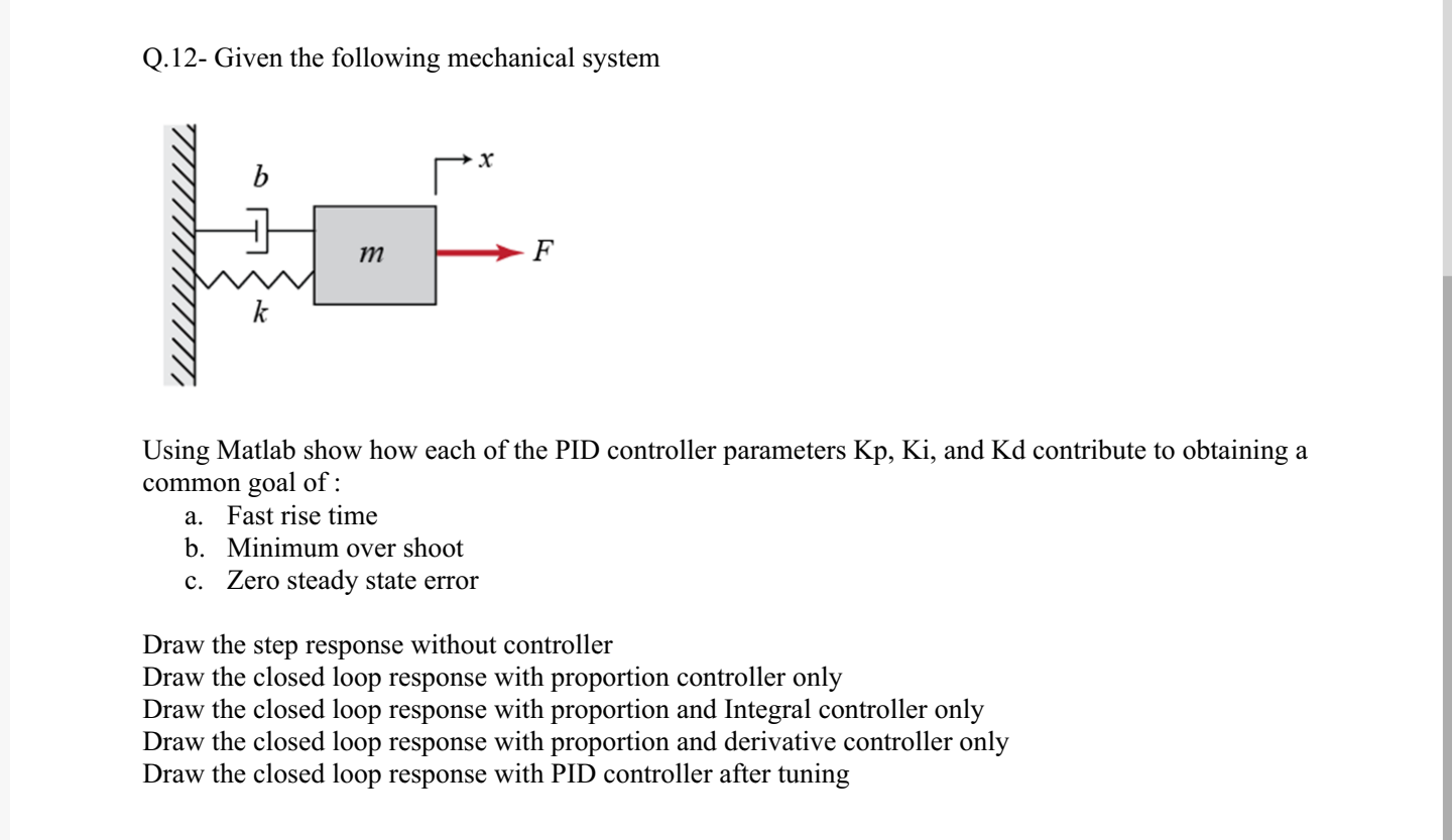 Solved Q.12- ﻿Given the following mechanical systemUsing | Chegg.com