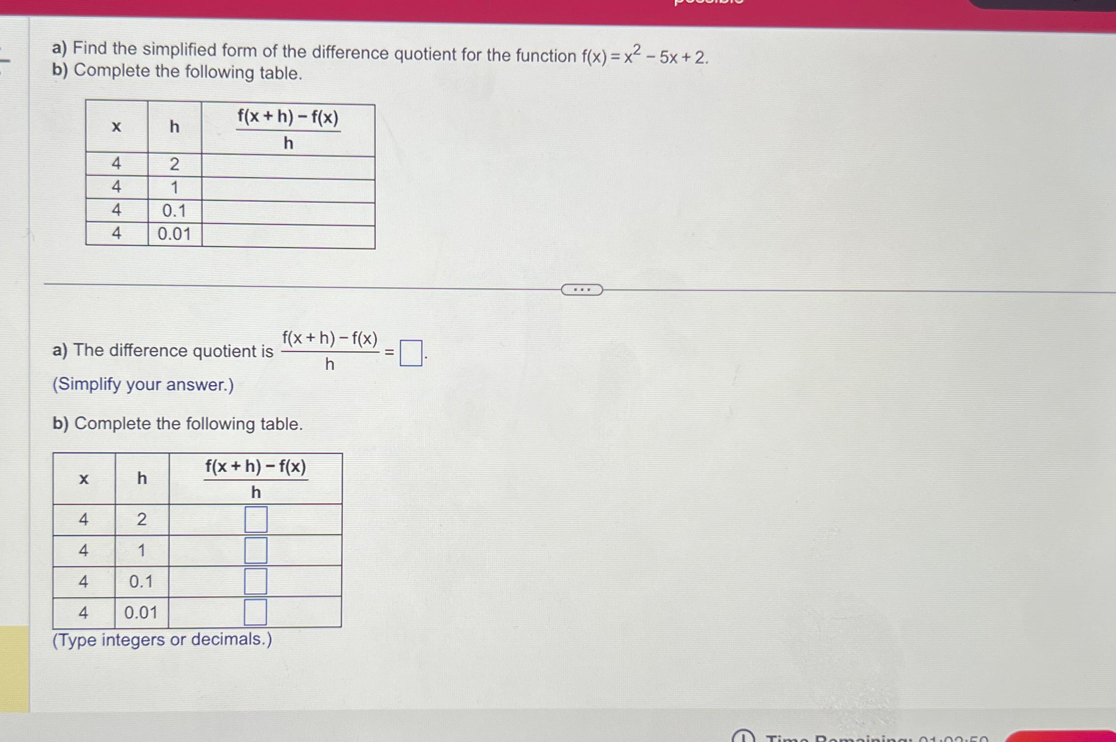 Solved a) ﻿Find the simplified form of the difference | Chegg.com