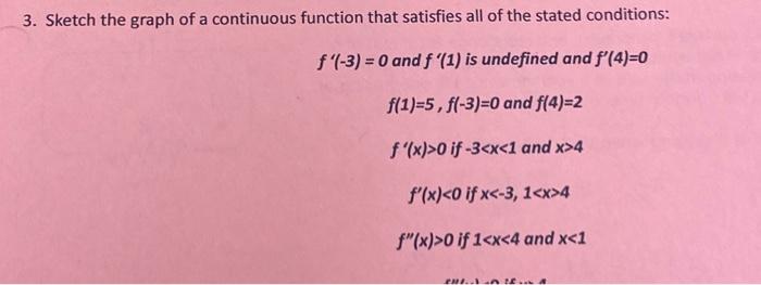 3. Sketch the graph of a continuous function that | Chegg.com