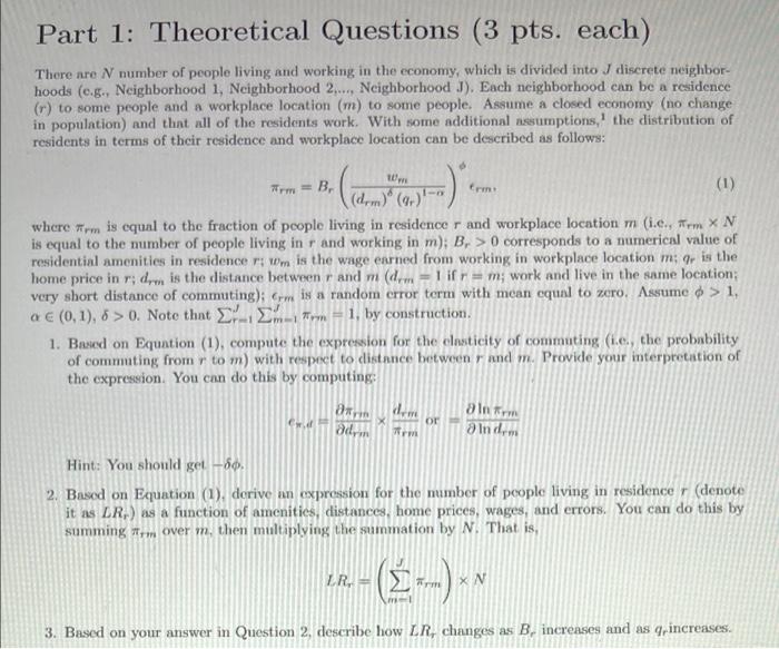 Solved Part 1: Theoretical Questions (3 pts. each) There are | Chegg.com